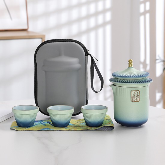 Oloey Kaba Seramik Seyahat Kung Fu Çay Seti Bir Pot Üç Fiyatı