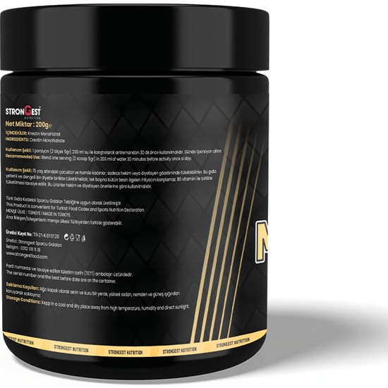 Strongest Creatine Monohydrate 200 gr 40 Servis Fiyatı