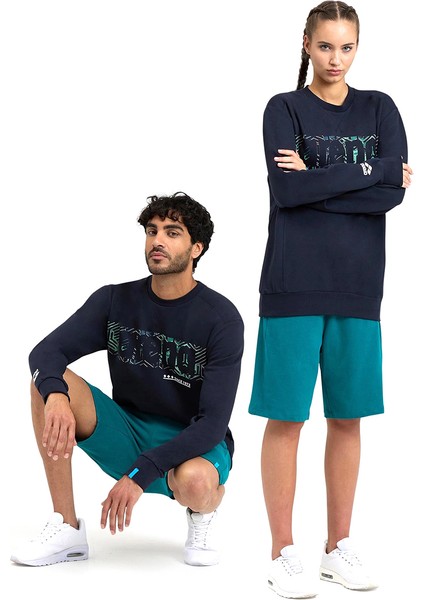 Arena Crew Sweat Logo Erkek Mavi Günlük Stil Sweatshirt Fiyatı