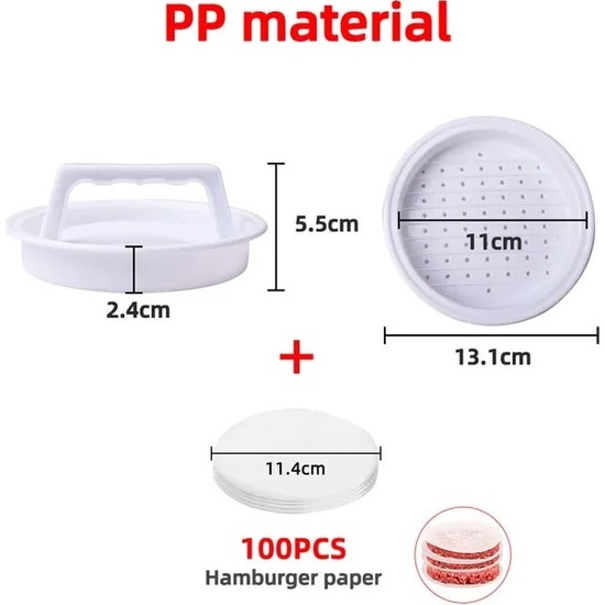 Wangchuang Pp Beyaz Set Abs Hamburger Et Basın Makinesi Fiyatı