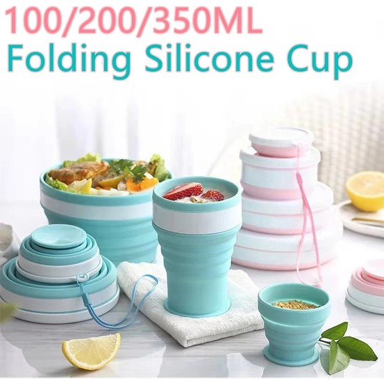 Wangchuang 100ML Gri 100/200/350ML Katlanır Silikon Bardak Fiyatı