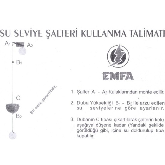 Emfa Su Seviye Şalteri Kontaklı - Ipli Şalter Fiyatı