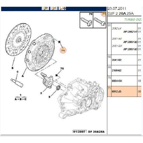 Psa Debriyaj Baskı Vidası Üniversal (6912J3) Fiyatı