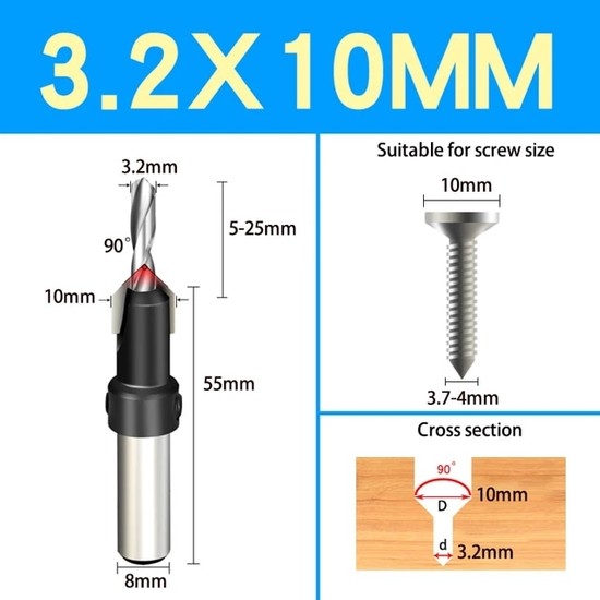 3.2X10 5 Adet DIA.6-14MM Havşa Matkap Ağaç Işleme Matkap Ucu Sondaj ...