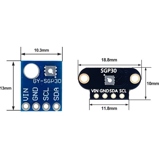 SGP30 Siyah SGP40 Iç Hava SGP30 Ölçüm Gaz Sensörü Çok Pikselli Tvoc ...