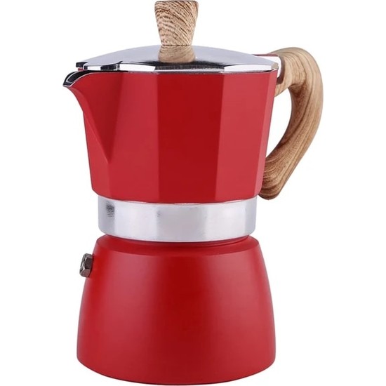 Kırmızı 300 ml Kahve Moka Makinesi Italyan Moka Espresso Fiyatı