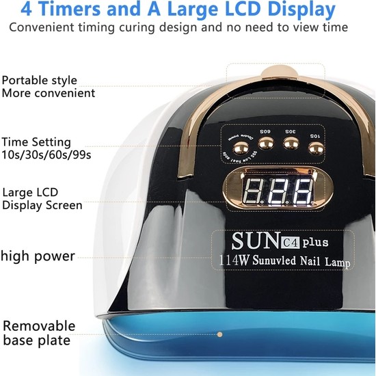 Danlu Sun C4 Plus - Mavi Ab 256W Uv Tırnak Kurutucu Lamba, Fiyatı