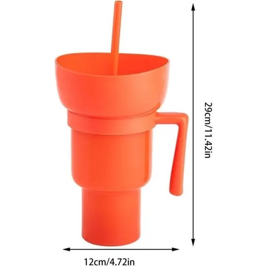 Orange 2 In 1 Snackies Cup Top Snack Bowl Içecek Fiyatı