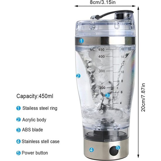 600ML USB 450/600ML Şarj Edilebilir Elektrikli Karıştırma Fiyatı