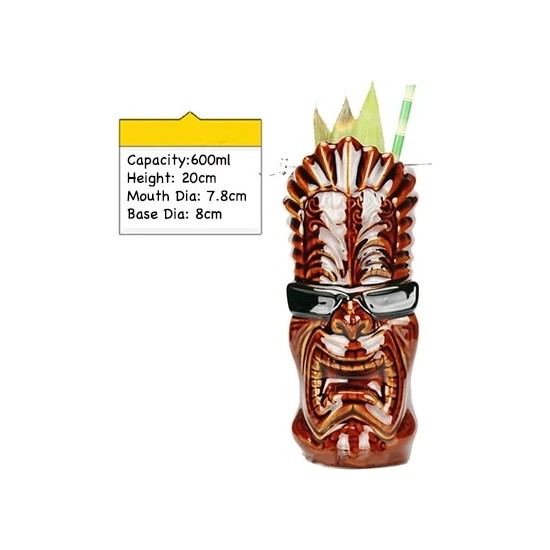 Rock Sunglass 250 570 Ml Tiki Kupalar Seramik Hawaiian Luau Fiyatı
