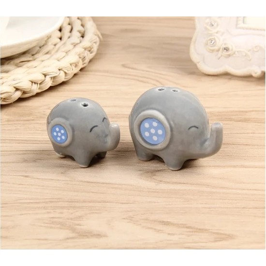 Mavi Set Seramik Fil Tuz ve Biber Çalkalayıcı Karikatür Fiyatı