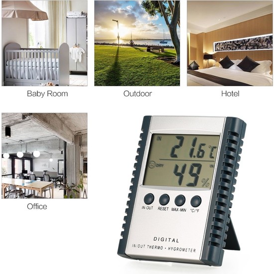 HC520 Dijital Nem Boyu Ölçer Mini LCD Termometre Higrometre Fiyatı