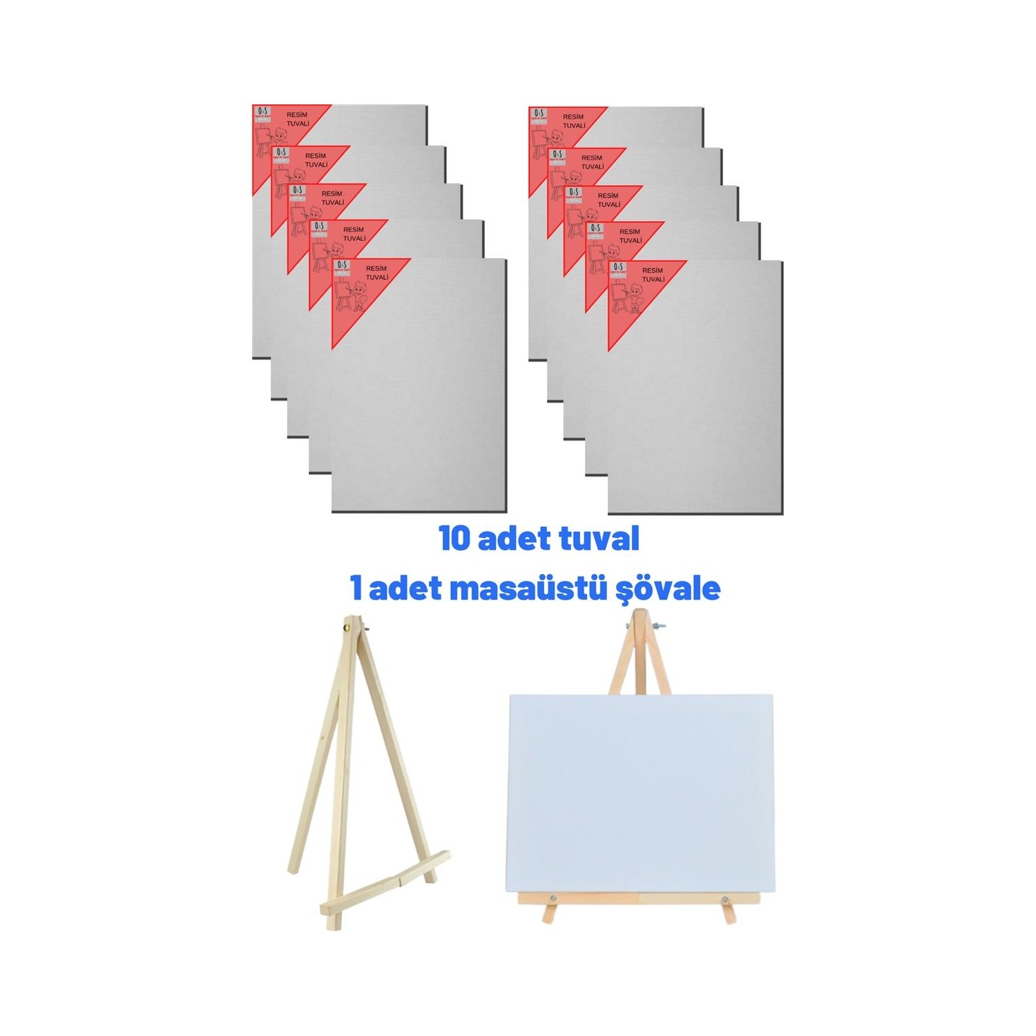 O&S 10 Adet Tuval, Resim Tuvali Seti, Tual ve Şövale, Ressam Fiyatı