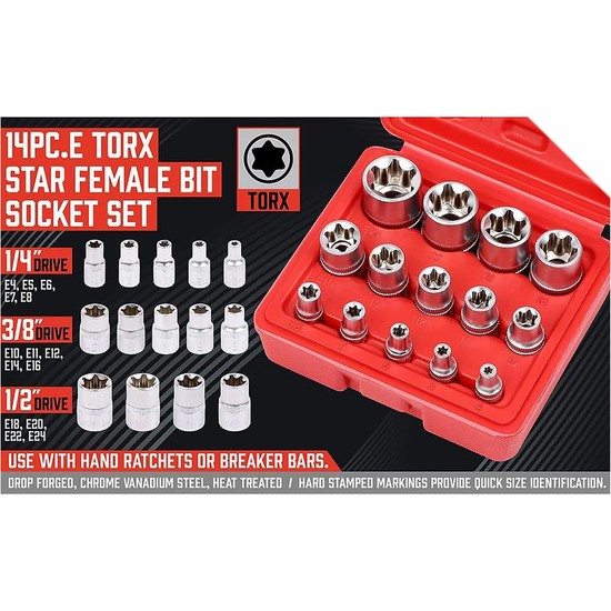 Humble 14 Parça E-Torx Lokma Takımı Premium Dişi Torx Lokma Fiyatı