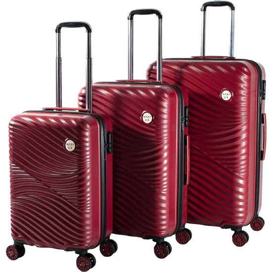Ox Nasa U.s Sahara Bordo 3 Lü Valiz Seti (Büyük + Orta + Fiyatı