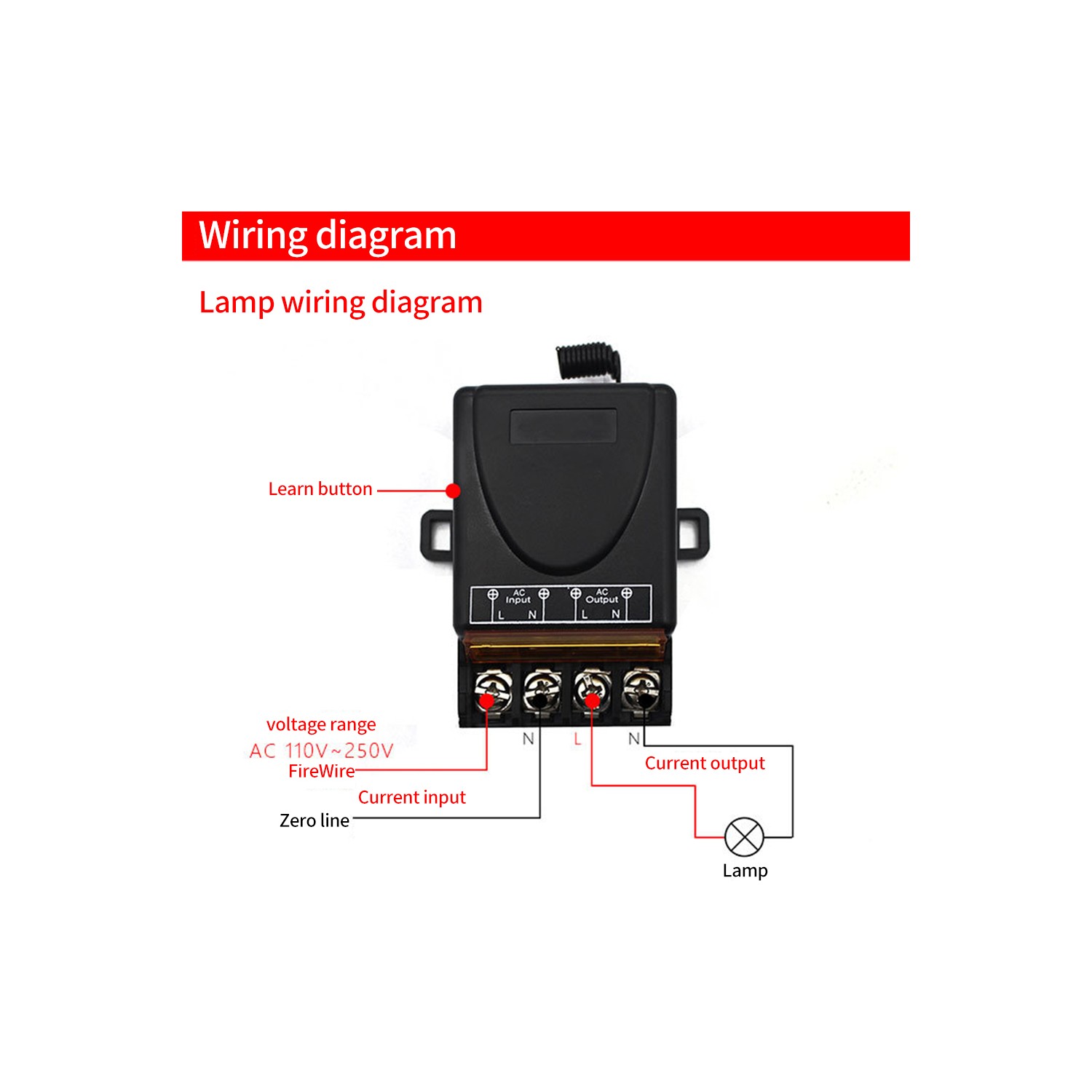 Decisive Ac 220 V 30A 1ch 433 Mhz Kablosuz Uzaktan Kumanda Anahtarı Rf Röle Alıcı + Elektrikli