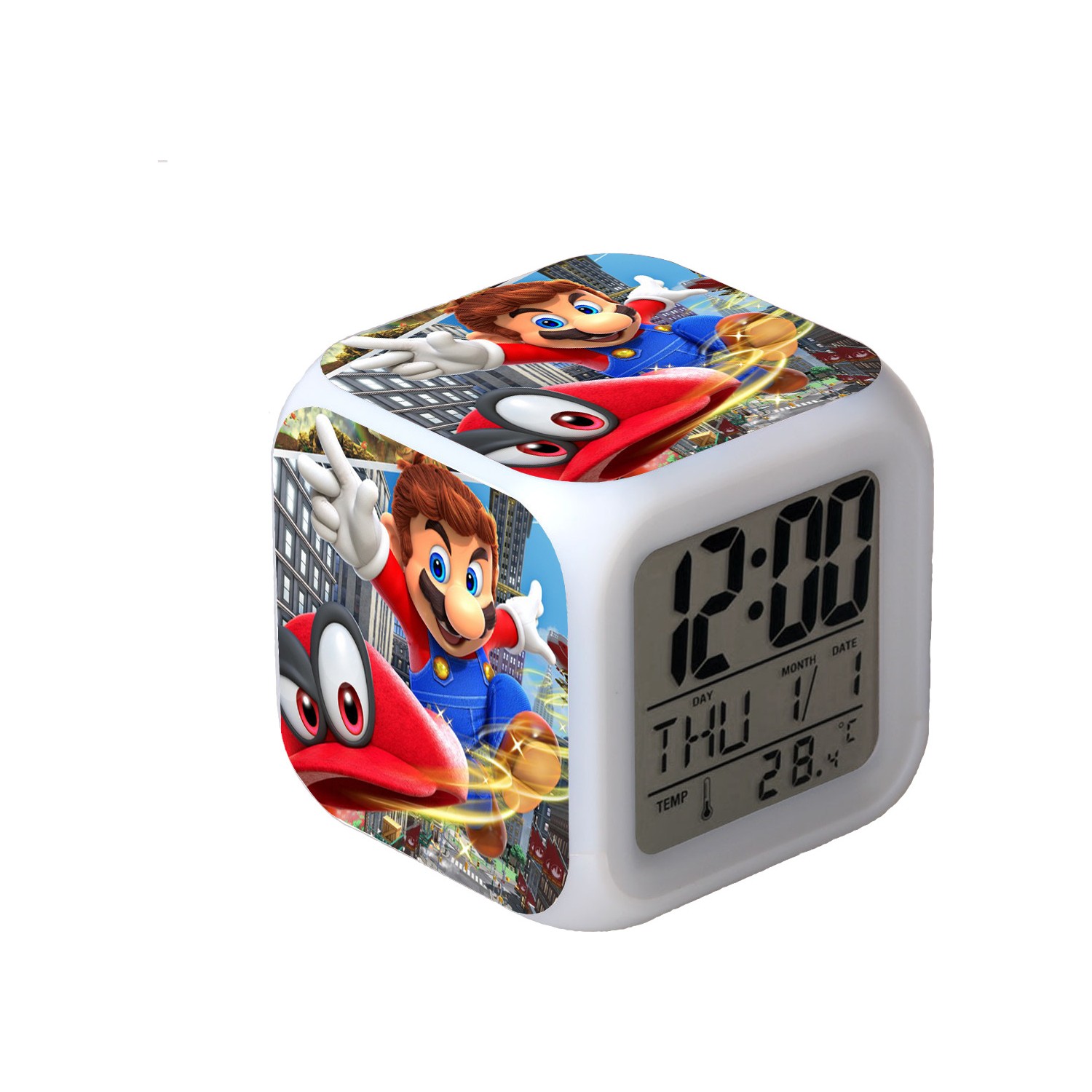 Aqqogib R-Timer Super Mario Bros 7 Renk Değiştirilebilir Dijital Çalar ...