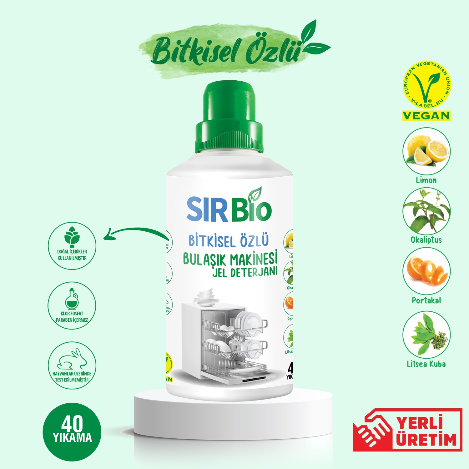 Sır Bio Bitkisel Özlü Bulaşık Makinası Deterjanı 1000 ml 40 Fiyatı