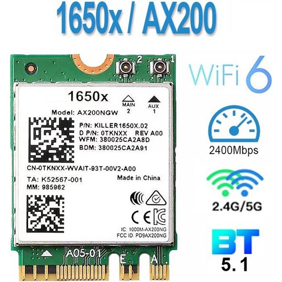 Humble 1650X Wifi Kartı + 8db Anten Kiti AX200NGW 3000 Mbps Fiyatı