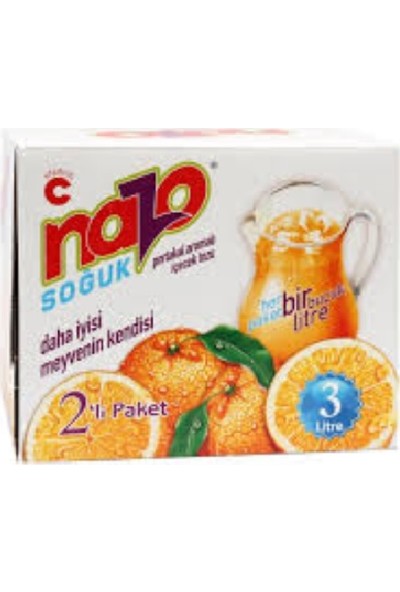 Nazo Toz İçecek Portakal 9Gr 2'Li(3 lt) - 12'Li Paket