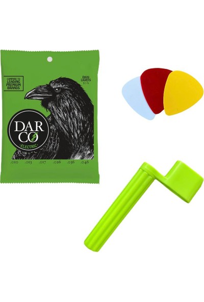 Tel Değiştirme Aparatı + Elektro Gitar Teli + 3 Pena