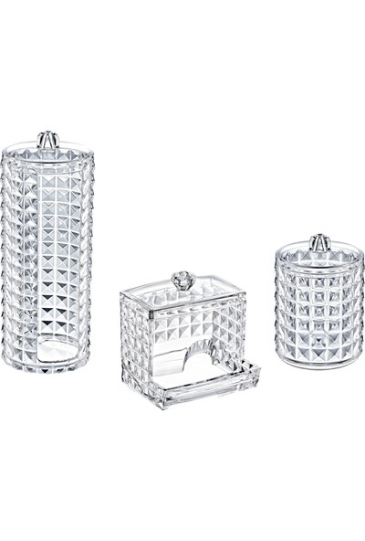 Sas Diamond 3'lü Organizer Set Kristal