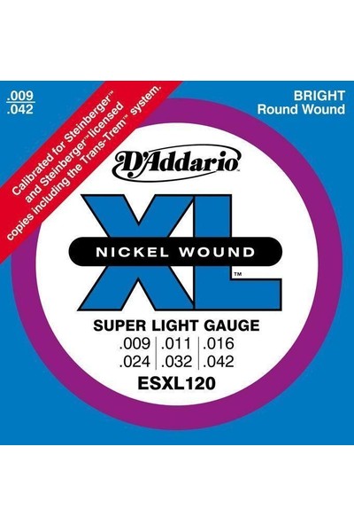 Daddario SXL120 Elektro Tel Set 009 Steınbergersuperl