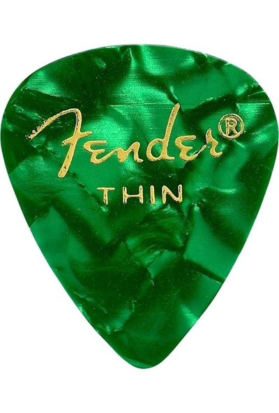 Fender 351 Shape 1 Adet Gitar Penası Premium Green Moto Thin Fender 351 Shape 1 Adet Gitar Penası Premium Green Moto Thin