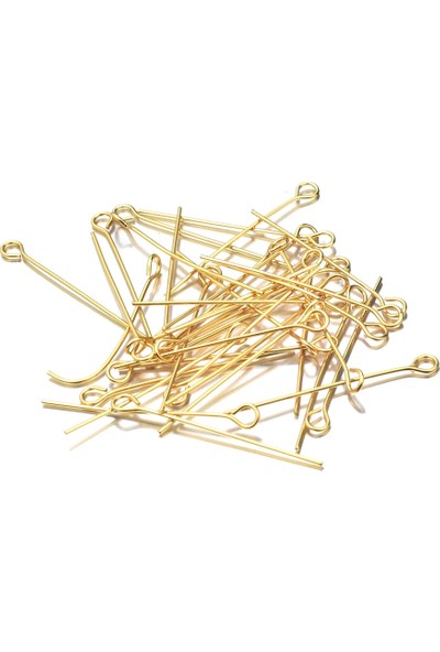 Subu Takı Altın Renk Yuvarlak Başlı Takı Çivisi Takı Malzemesi 100'lü