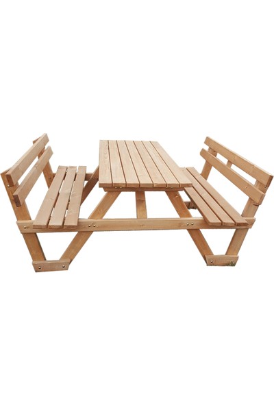 Alaçam Sırt Dayamalı Piknik Masası 6 Kişilik Kahverengi
