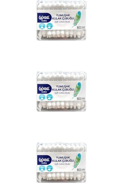 Wee Baby Emniyetli Kulak Çubuğu 60 Lı (3 Adet)