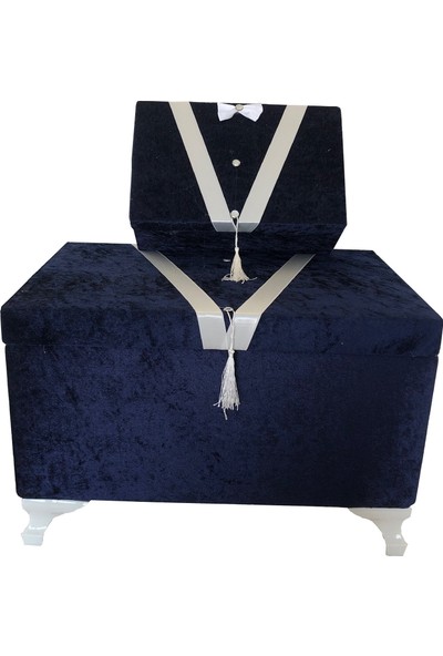 Byayanoglu Damat Çeyiz Sandığı Lacivert 2 Li
