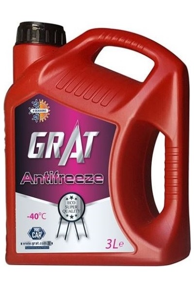 Grat Eco-Süper Konsantre Kırmızı Antifriz -40 3lt Grat Eco-Süper Konsantre Kırmızı Antifriz -40 3lt