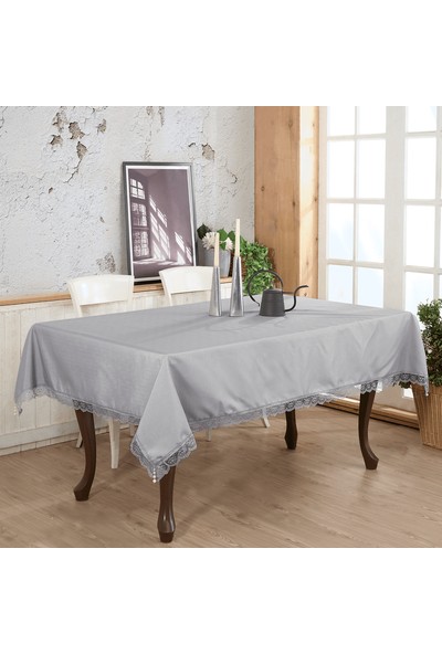 Tekstil Sepeti V1 Gri Dertsiz Masa Örtüsü Tekstil Sepeti V1 Gri Dertsiz Masa Örtüsü