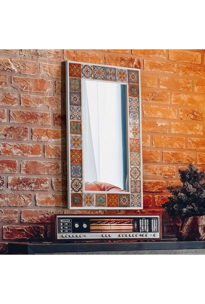 Bluecape Doğal Ağaç 62X100 cm Çerçeveli El Yapımı Çini Seramik Kaplı Salon Ofis Mutfak Duvar Konsol Boy Aynası Bluecape Doğal Ağaç 62X100 cm Çerçeveli El Yapımı Çini Seramik Kaplı Salon Ofis Mutfak Duvar Konsol Boy Aynası