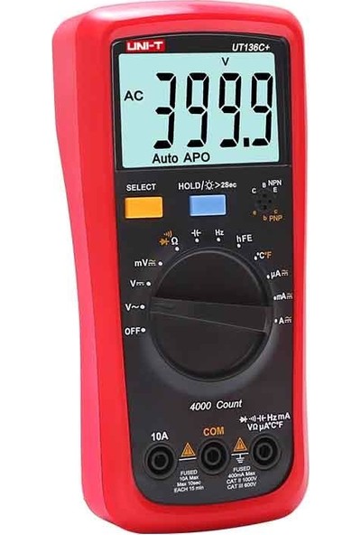 Uni-T UT136C+ 1000V 10A Dijital Multimetre Ölçü Aleti Uni-T UT136C+ 1000V 10A Dijital Multimetre Ölçü Aleti