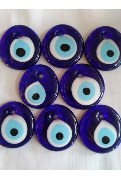Bodrum Bodrum 5 cm Delikli Cam Nazar Boncuğu 15 Adet