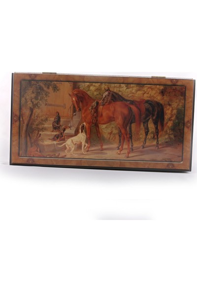 Keskin Hediyelik Keskin Tavla Takımı At Desenli