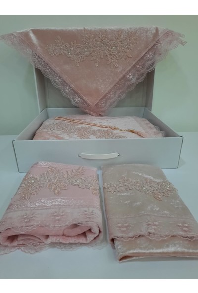 Lamazi Home Lamazihome 5 Parça Pudra Seccade Seti Bohça Çeyiz Nişan Gelin Seccade Takımı Lamazi Home Lamazihome 5 Parça Pudra Seccade Seti Bohça Çeyiz Nişan Gelin Seccade Takımı