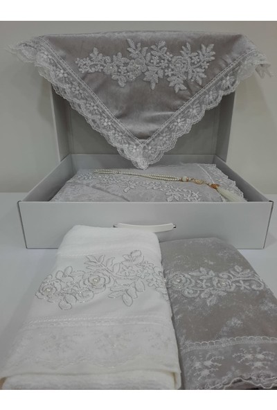 Lamazi Home Lamazihome 5 Parça Gri Seccade Seti Bohça Çeyiz Nişan Gelin Seccade Takımı Lamazi Home Lamazihome 5 Parça Gri Seccade Seti Bohça Çeyiz Nişan Gelin Seccade Takımı