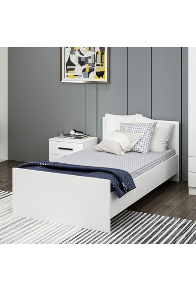 Minar Kale Tek Kişilik Karyola 90X190 - Beyaz