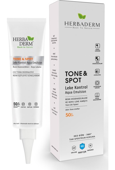 Herbaderm Tone & Spot Tam Spektrum Koruma Koyu Leke Karşıtı Ve Renk Düzenleyici Renksiz Herbaderm Tone & Spot Tam Spektrum Koruma Koyu Leke Karşıtı Ve Renk Düzenleyici Renksiz