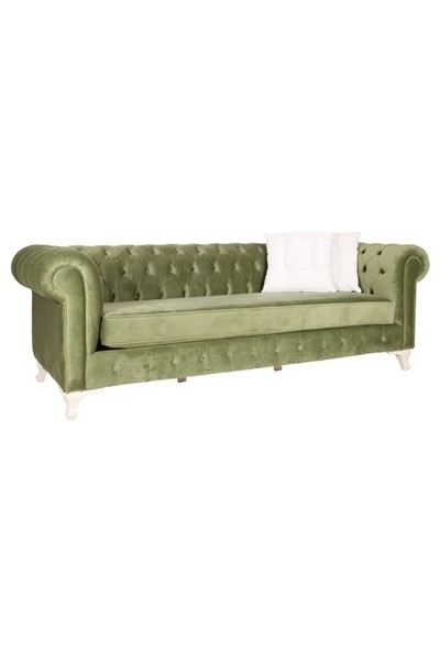 3A Mobilya Long Green Chesterfield