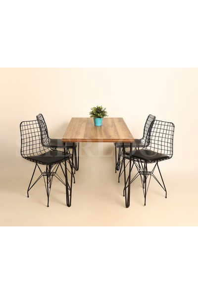 Sherlock Masa Sandalye Takımı Tel Masa Seti Sherlock Masa Sandalye Takımı Tel Masa Seti