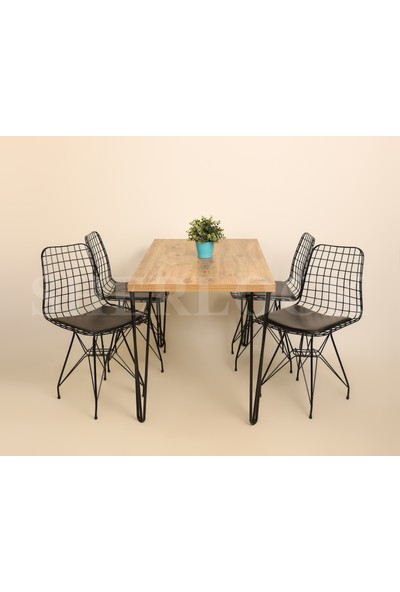 Sherlock Masa Sandalye Takımı Tel Masa Seti Sherlock Masa Sandalye Takımı Tel Masa Seti