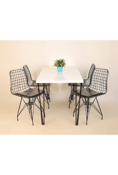 Sherlock Masa Sandalye Takımı Tel Masa Seti Sherlock Masa Sandalye Takımı Tel Masa Seti