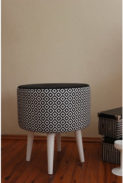 Retro Dekoratif Silindir Puf Retro Dekoratif Silindir Puf