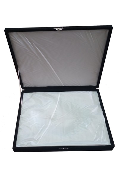 Nkk 25 Cm'lik Siyah Kadife Içi Beyaz Çini Tabak Kutusu