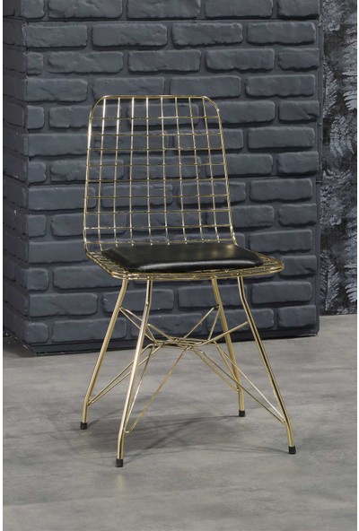Ressahome Koket Gold Tel Sandalye- Mutfak Masa Sandalyesi Ressahome Koket Gold Tel Sandalye- Mutfak Masa Sandalyesi