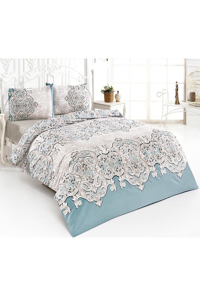 Çapa Home Mavi Damaks Çift Kişilik Nevresim Takımı